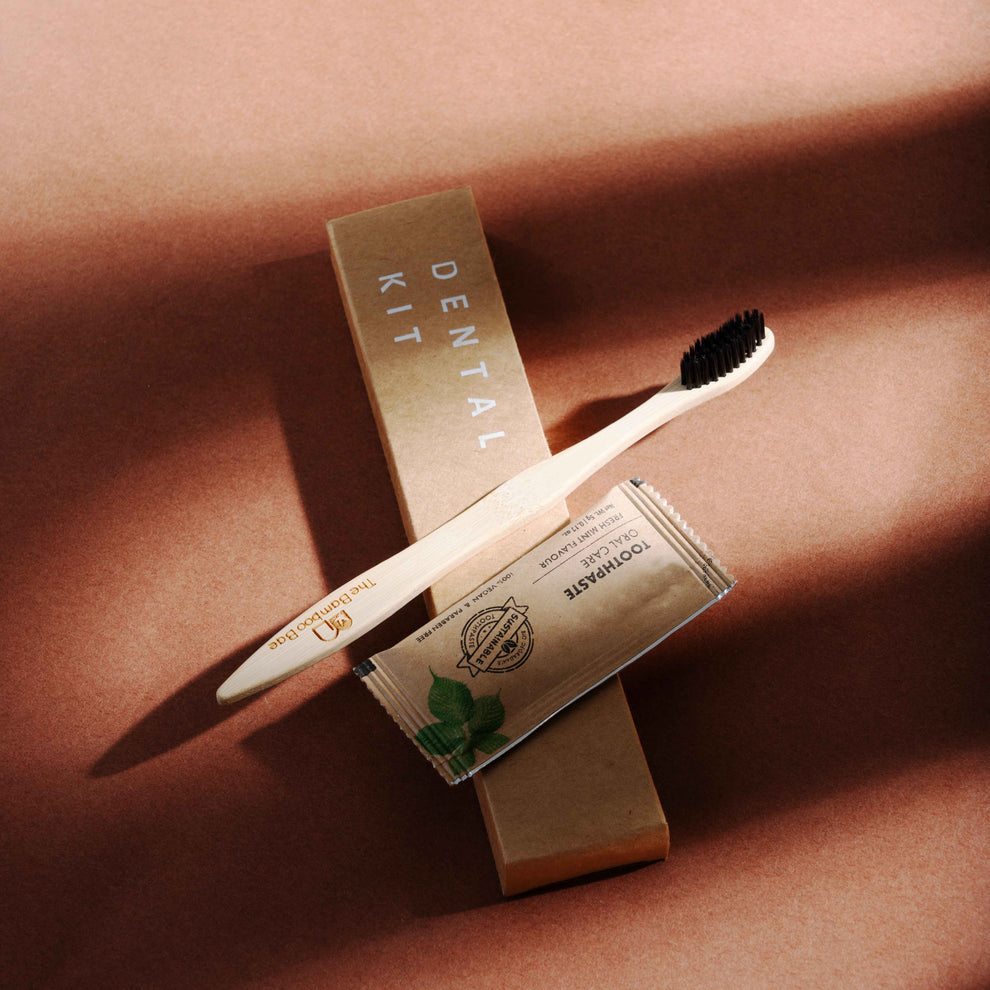 Bamboo Dental Kit For Hotels Hospital Airlines | Wooden Toothbrush Kit ...