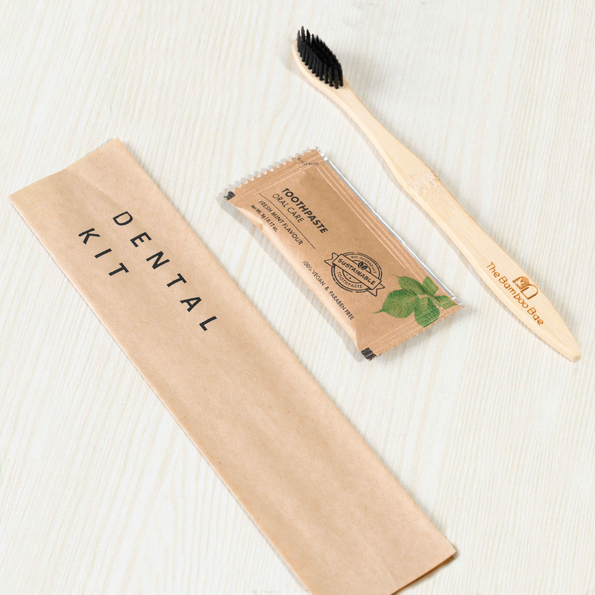 Bamboo Dental Kit For Hotels Hospital Airlines | Wooden Toothbrush Kit ...
